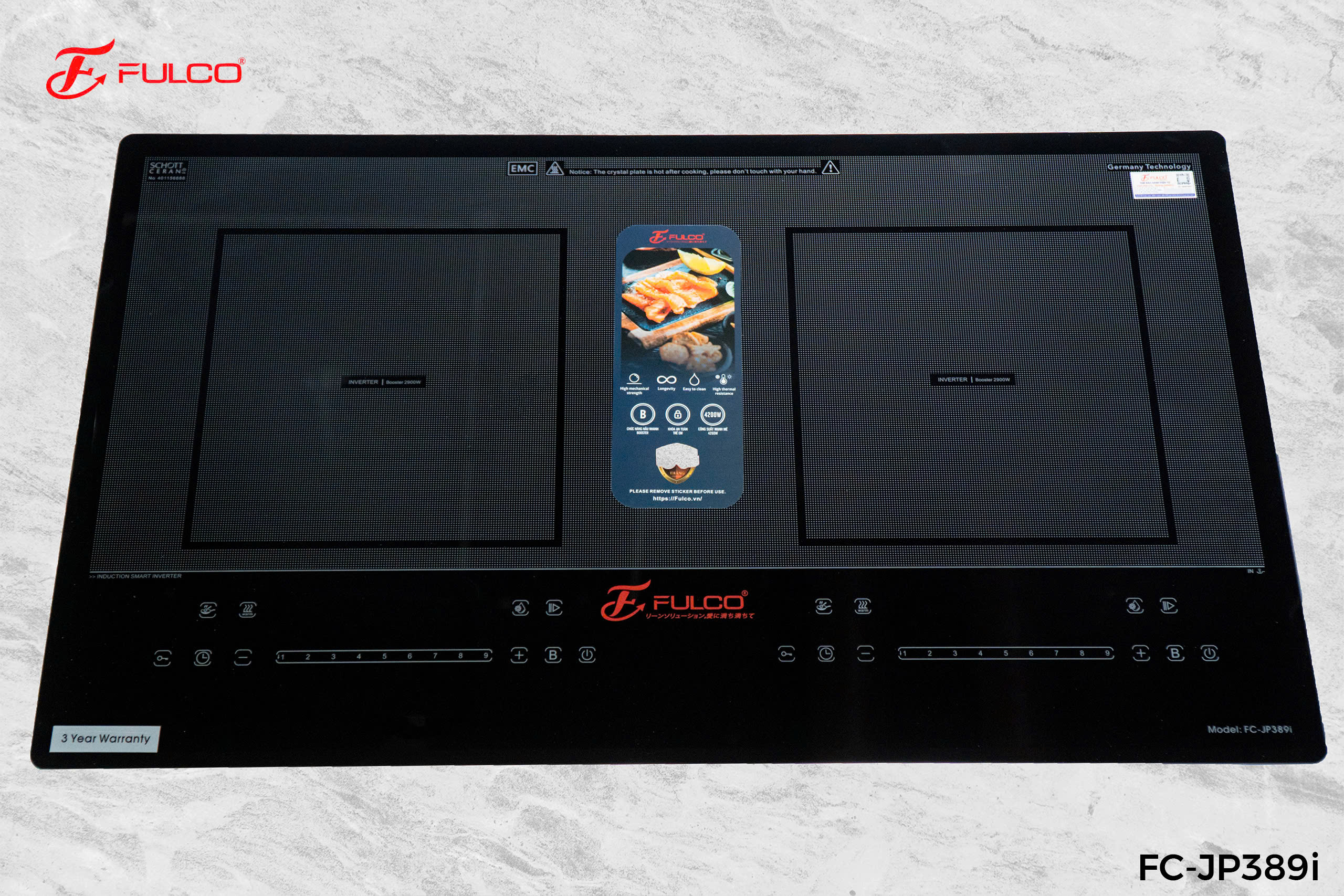 FC-JP389i | BẾP ĐÔI ĐIỆN TỪ FULCO CAO CẤP